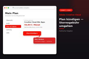 Adobe Creative Cloud kündigen: Stornogebühr umgehen (2026)